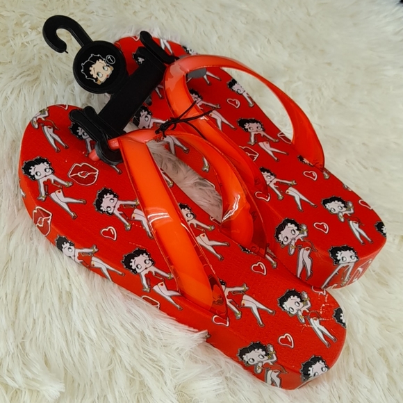 Shoes | Betty Boop Nwt Small Wedge Red Sandals | Poshmark